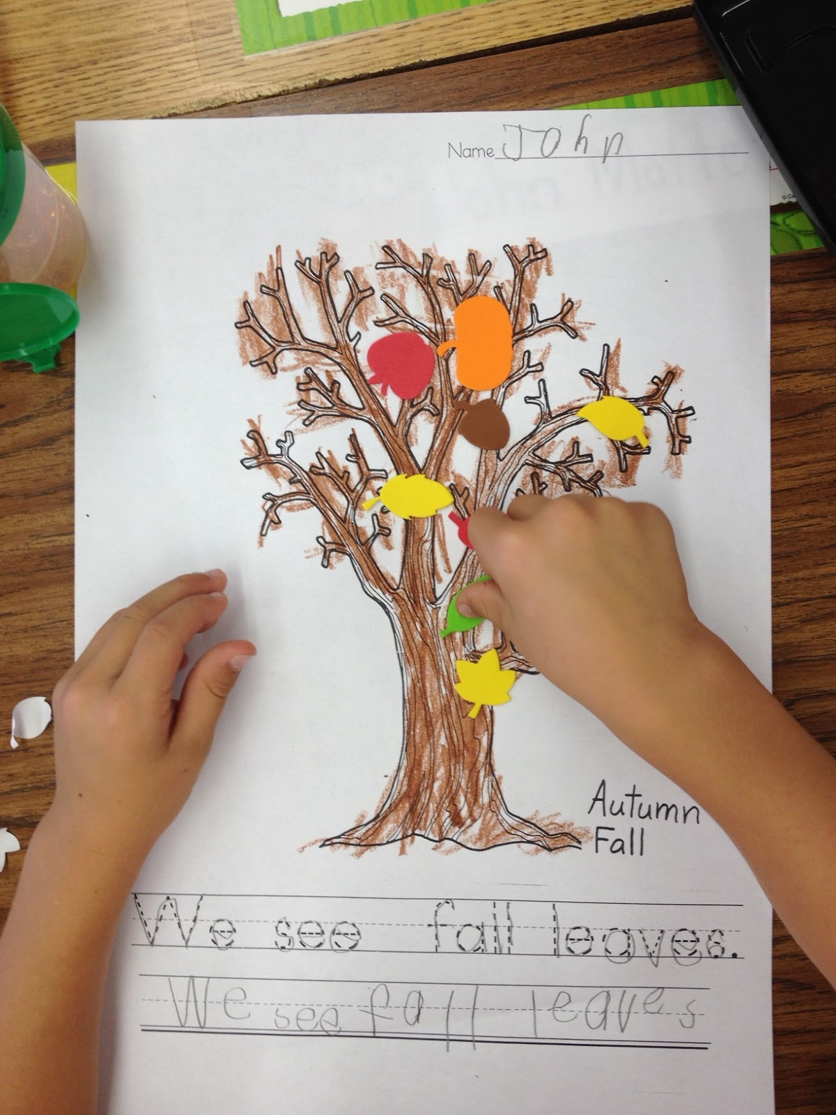 Fall Leaf Craft and Writing - Apples & ABC's
