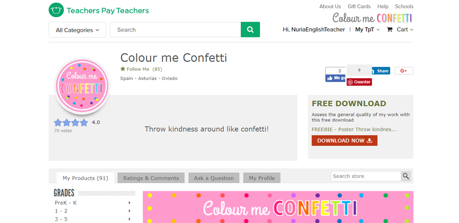 Guía TpT Guide ♥ 2 - Colour me Confetti