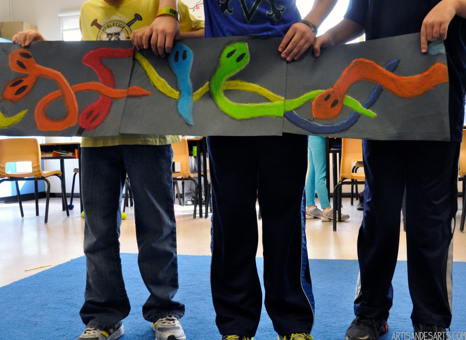 artisan des arts: Unity/collaborative art - snakes! Grades 4/5
