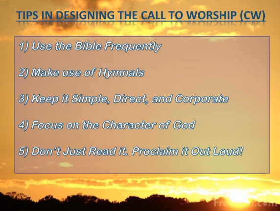 Sabbath Walk: The Call to Worship (CW)