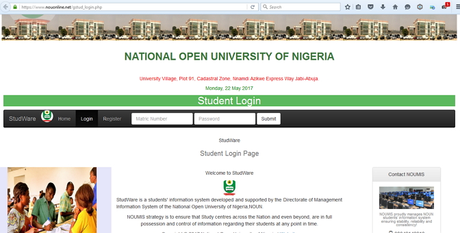 NOUN UNIVERSITY PORTAL TMA SOLUTIONS: 2017 NOUN STUDENT PORTAL ACCESS ... NOUN UNIVERSITY PORTAL TMA SOLUTIONS: 2017 NOUN STUDENT PORTAL ACCESS ...