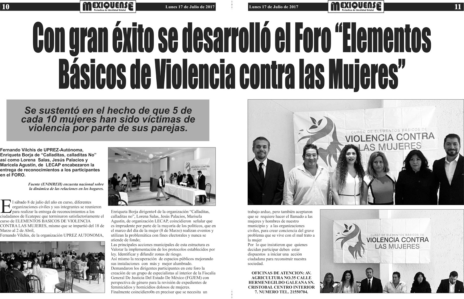 El mexiquense Hoy: Con gran éxito se desarrolló el Foro “Elementos ...