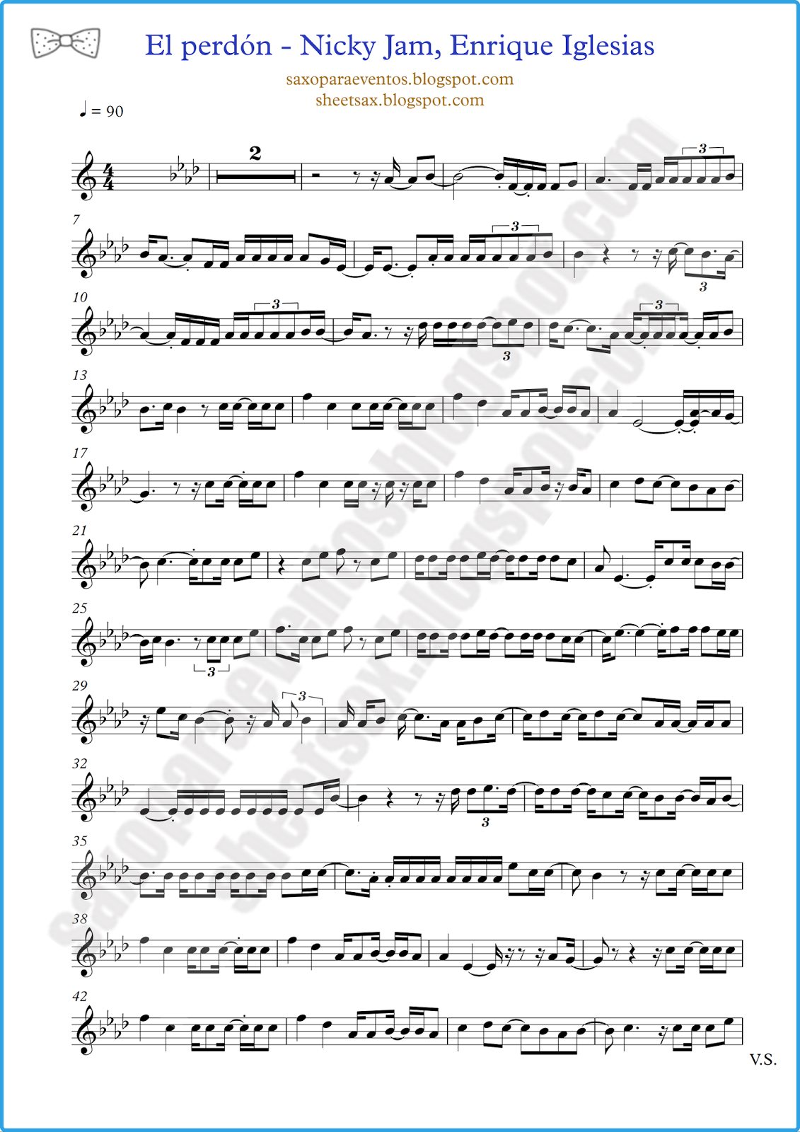 Partitura gratis de el Perdón de Nicky Jam y Enrique Iglesias ...