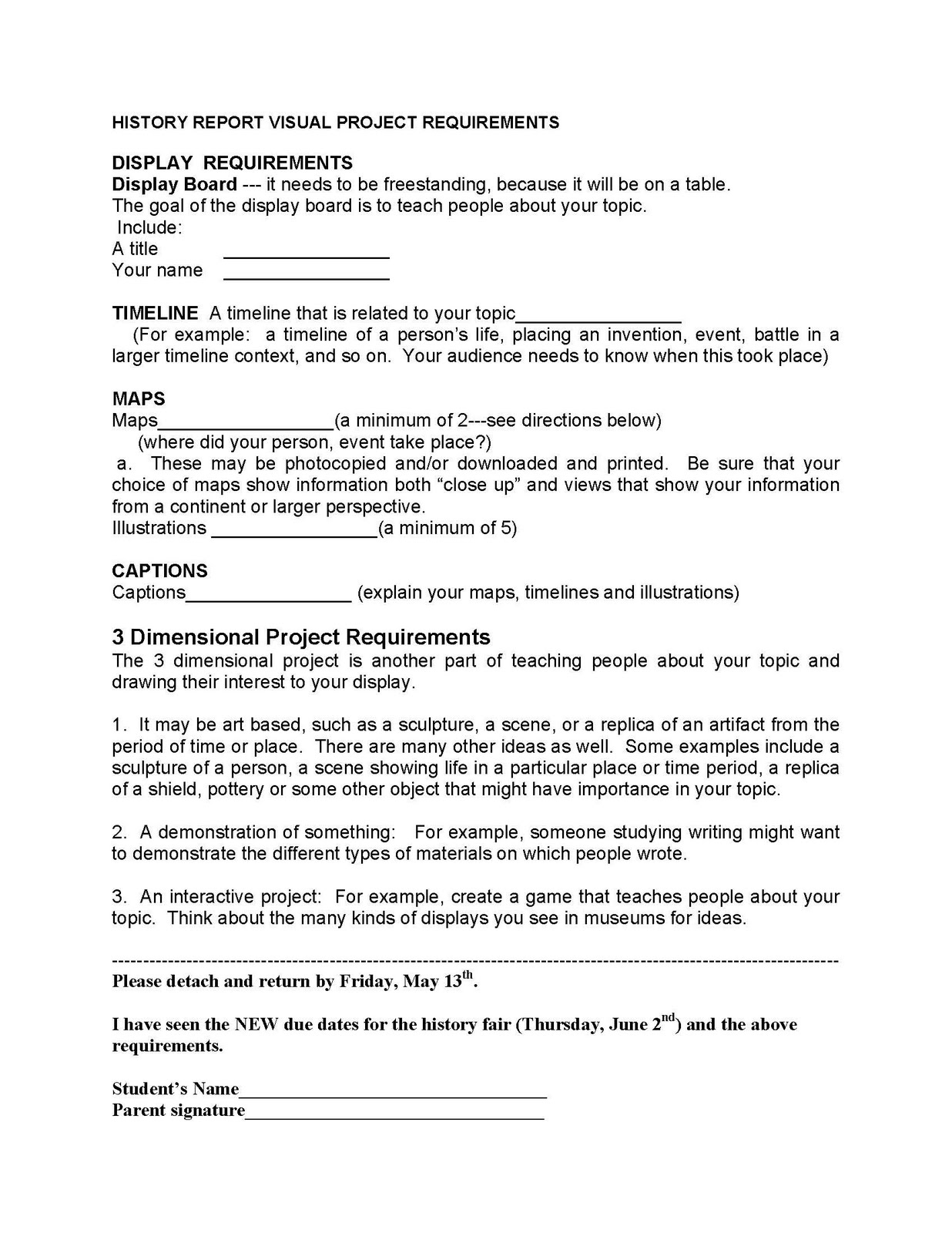 Synergy Humanities: Visual Project Proposal Form for 6th/7th History Fair