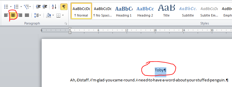 My Creative Stream: Microsoft Word script formatting
