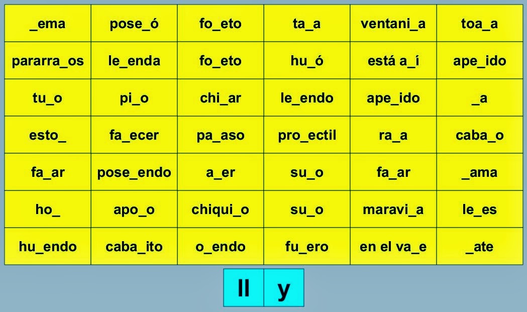 MOLINILLOS DE COLORES: PALABRAS CON Y / LL