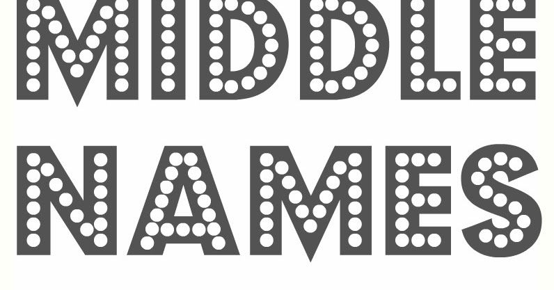 Every Day Is Special: March 10 - Middle Name Pride Day