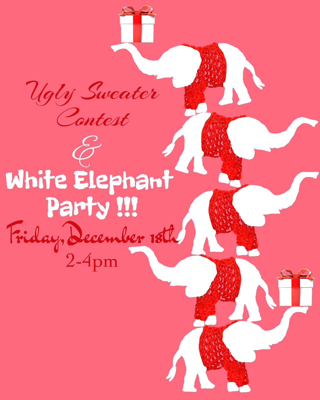 Party to a Perfection: White Elephant in Ugly Sweaters office party