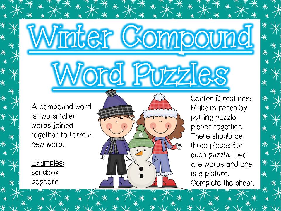 Primary Reading Party: Winter Compound Word Puzzles FREEBIE & Winter ...