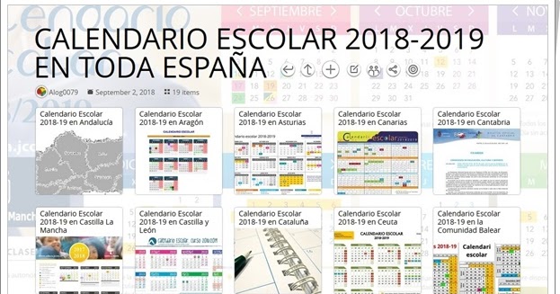 Recursos didácticos para imprimir, ver, leer: "Calendario Escolar 2018 ...
