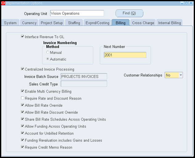 Oracle Applications: PA – Oracle R12 Project Billing Training Manual