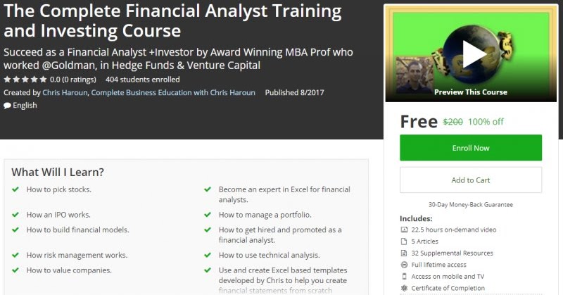 [100% Off] The Complete Financial Analyst Training and Investing Course ...