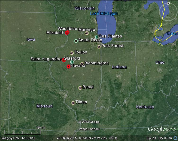 Meteorite Maps and Impact Craters - Worldwide: Illinois Meteorites Map