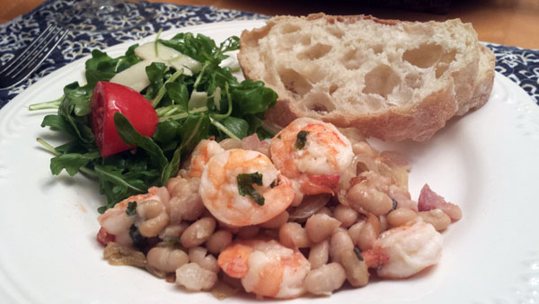 "So what are you making for dinner?": Gamberi Coi Fagioli, Shrimp and Beans