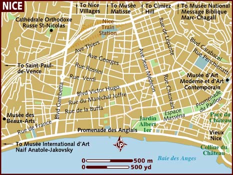 Tô indo para a França: NICE - mapa da cidade