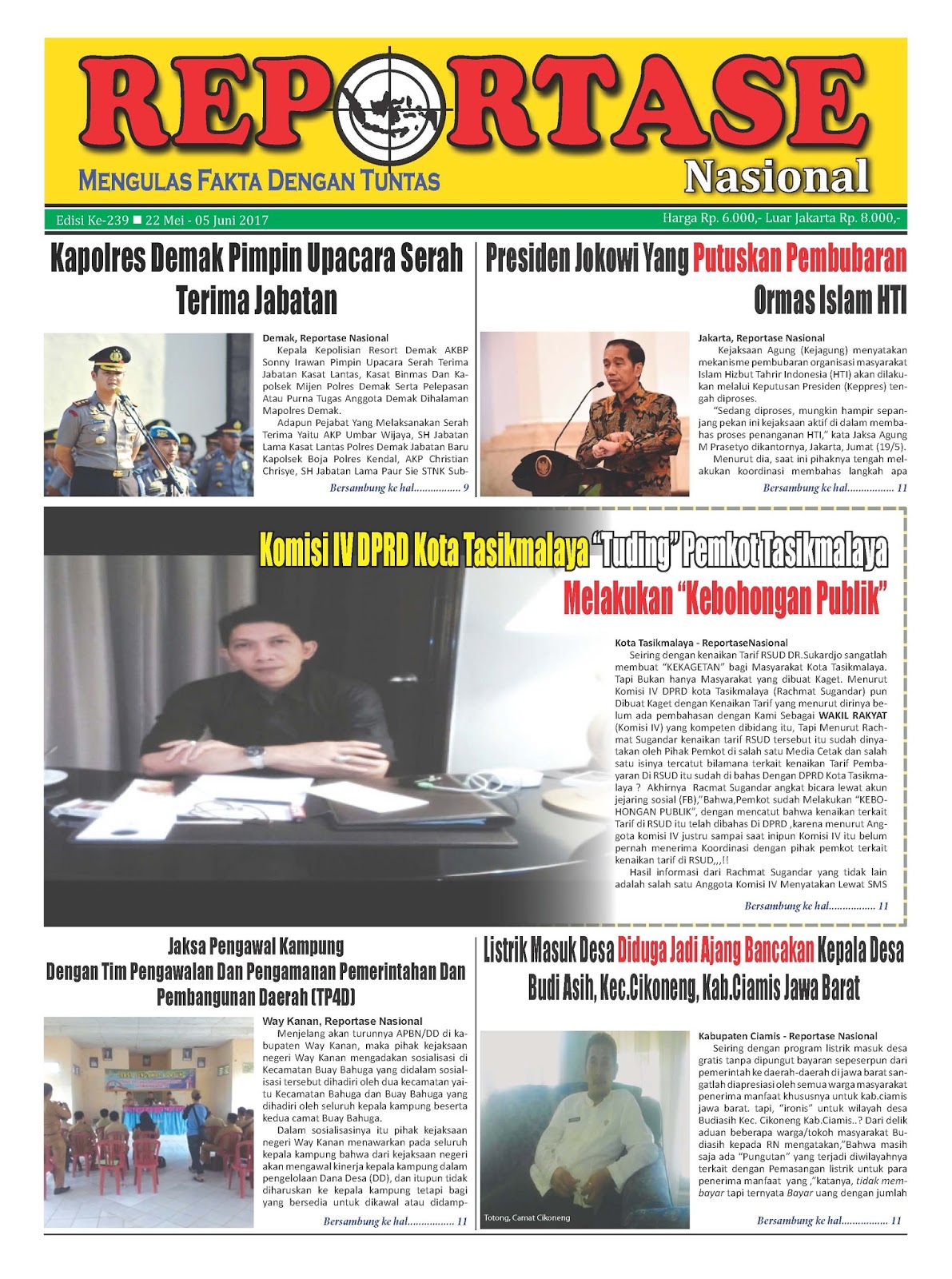 Reportase Nasional Edisi 239 Tanggal 22 Mei - 05 Juni 2017 - Arreza MP