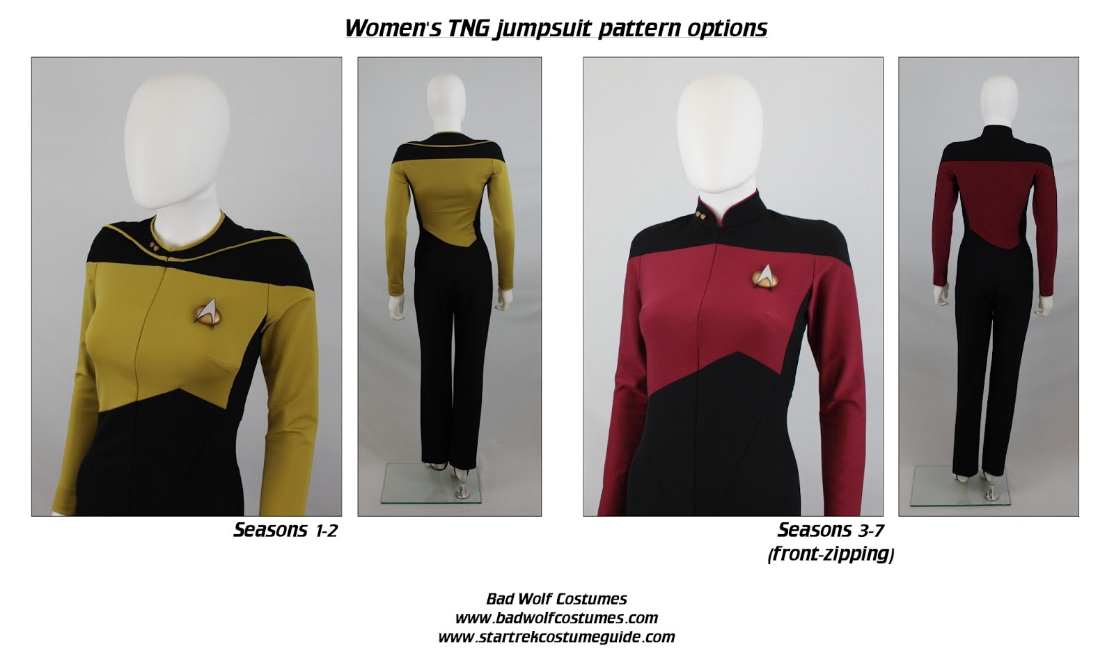 Bad Wolf Costumes: Star Trek: TNG Women's Jumpsuit Sewing Pattern
