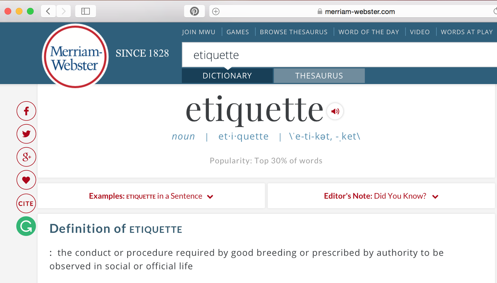 Wonkyworld: Throwback Thursday: Etiquette