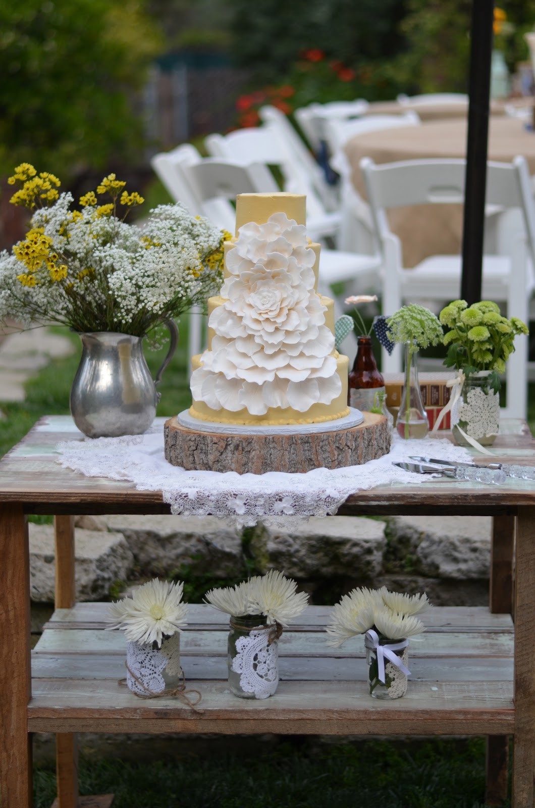 Flour and Flower Designs: Pretty Cake {Vintage Yellow}