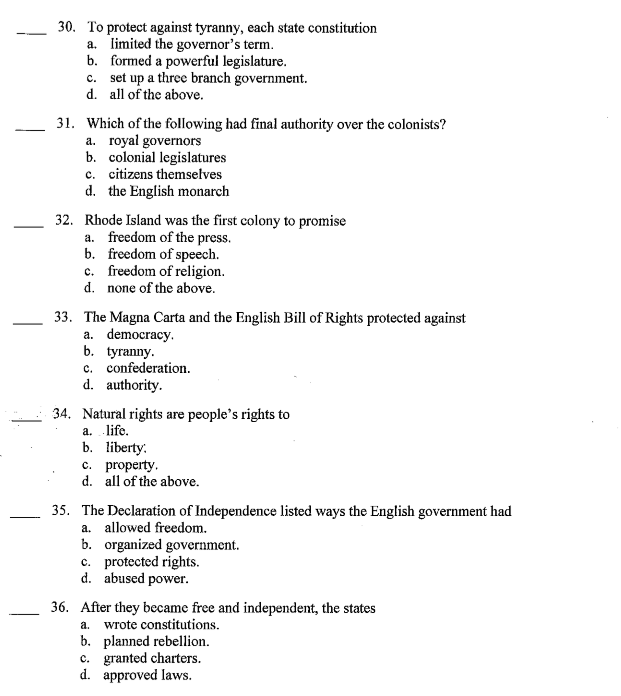 Mrs. Rashid's 7th Grade Civics Class: Ch. 4 Midterm Review Guide