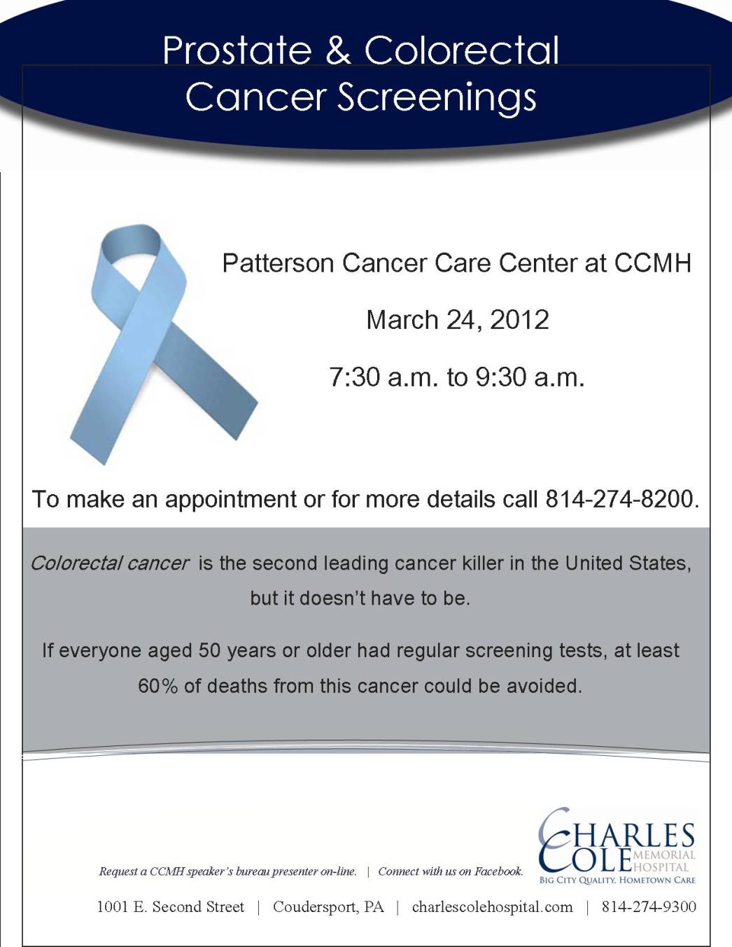 Solomon's Ads: Prostate & Colorectal Cancer Screenings