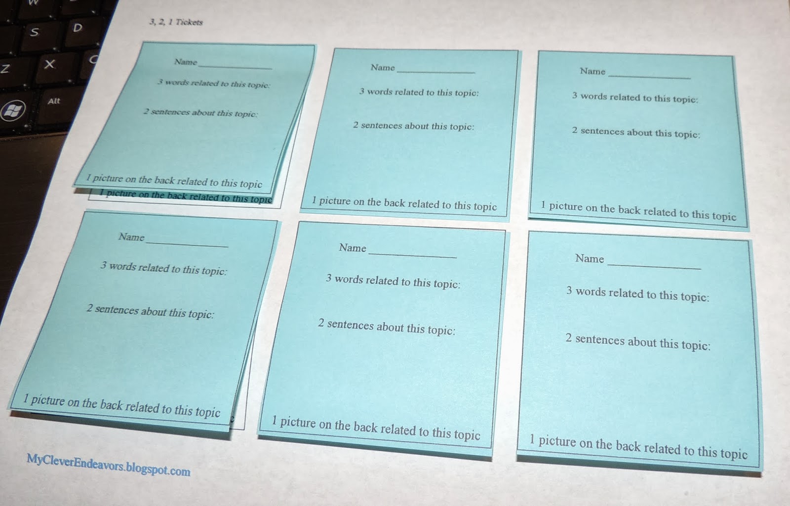 My Clever Endeavors: Exit Tickets on Sticky Notes!!