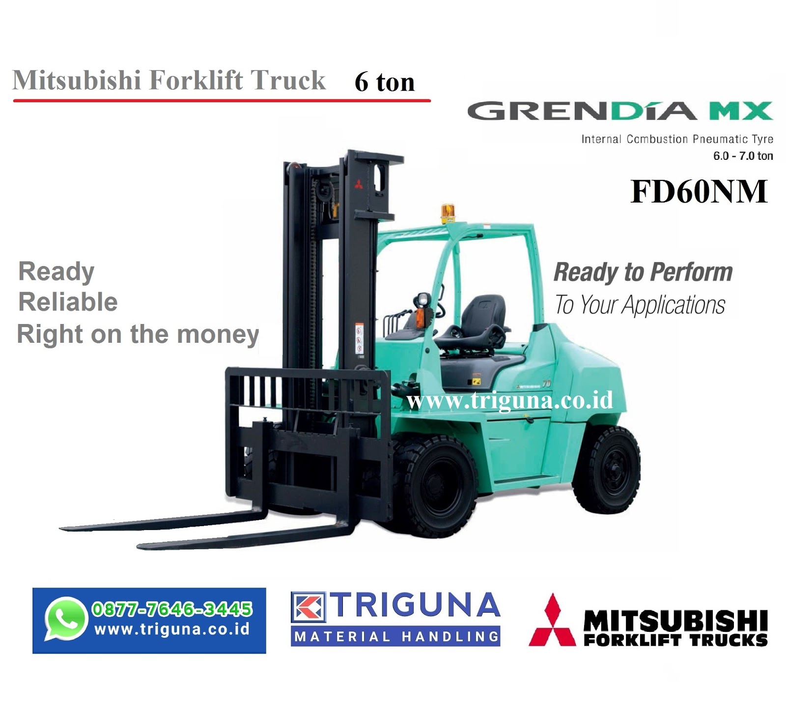 JUAL FORKLIFT DIESEL MITSUBISHI 6 TON CALL 08777 6463 445 / 0838 7003 ...