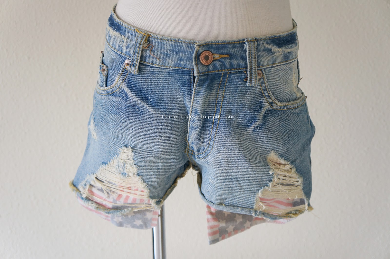 Polka Dottiee: C24 : Her Torn Denim Shorts