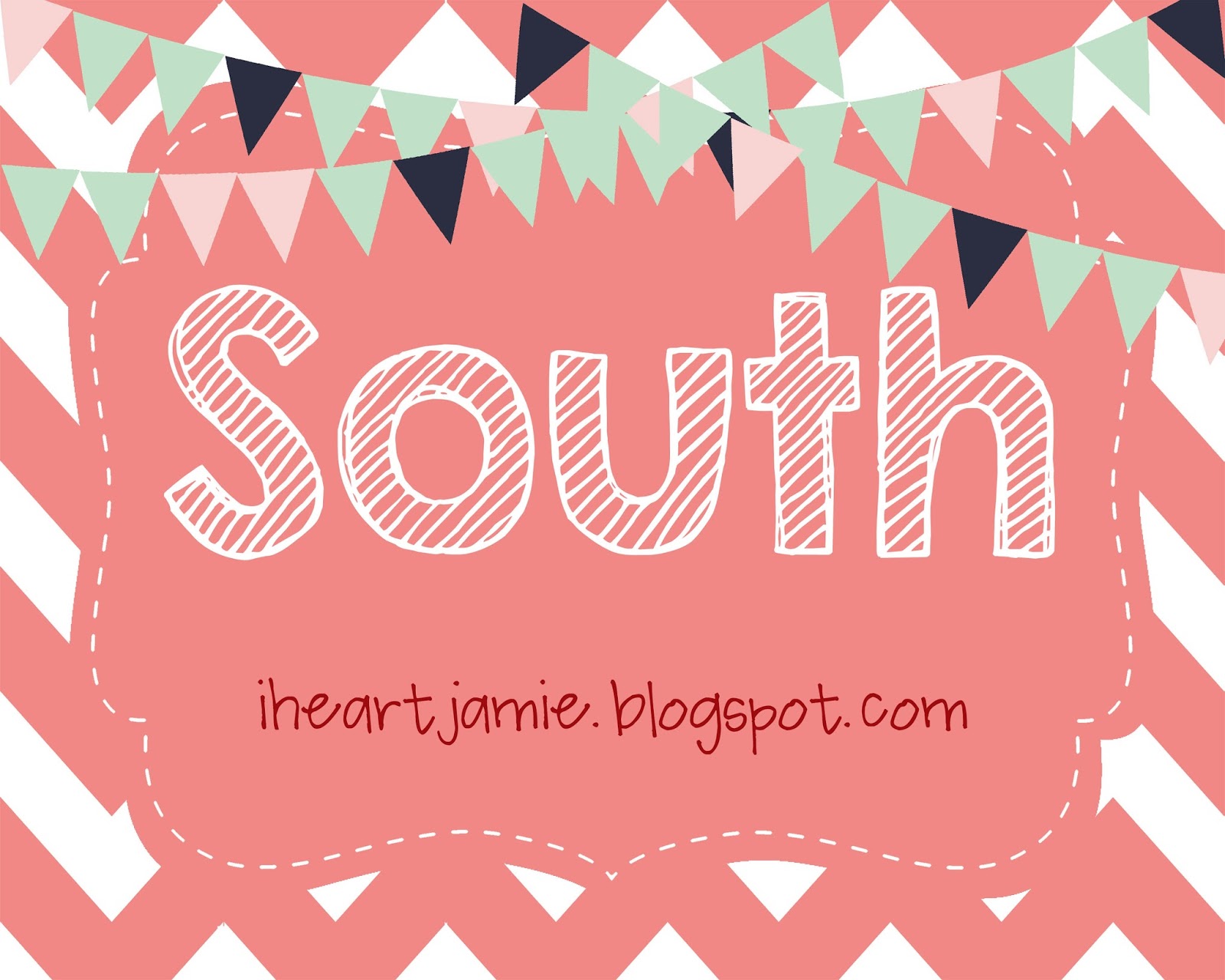 iHeart: Printable: Teaching: Cardinal Direction Signs