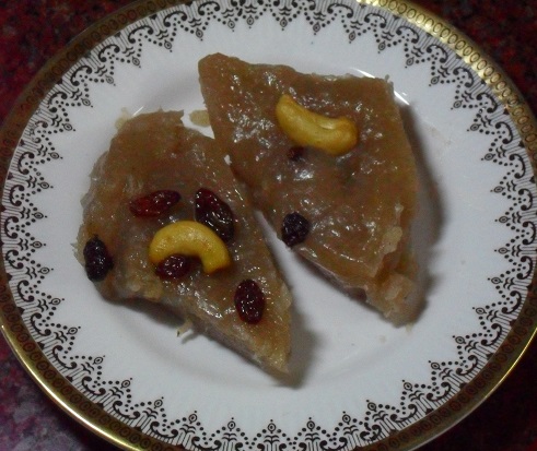 Chitra Amma's Kitchen: Muscat Halwa - Wheat Milk and Coconut Milk Fondant