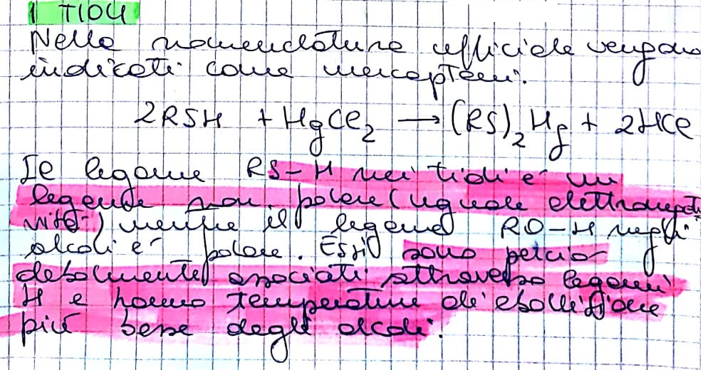 Chimico nato: I tioli