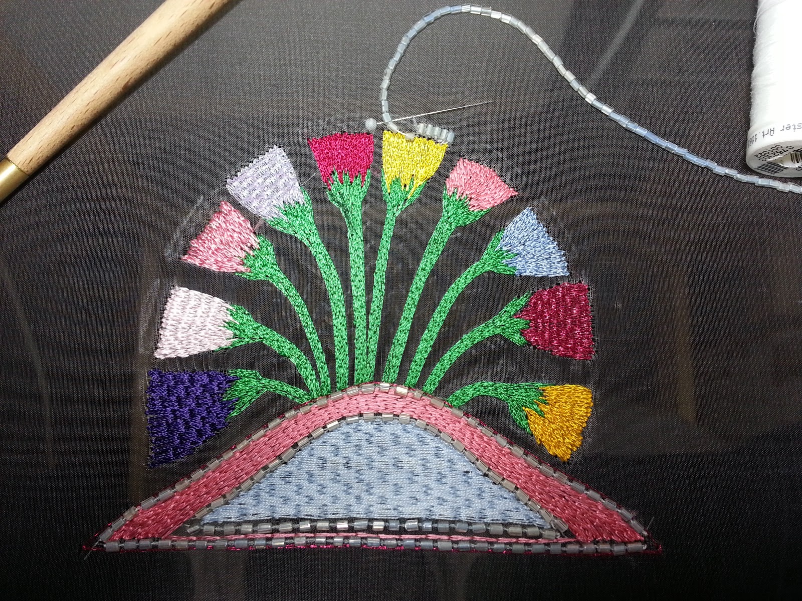 stitching in the pursuit of happiness: Tambour Embroidery Progress