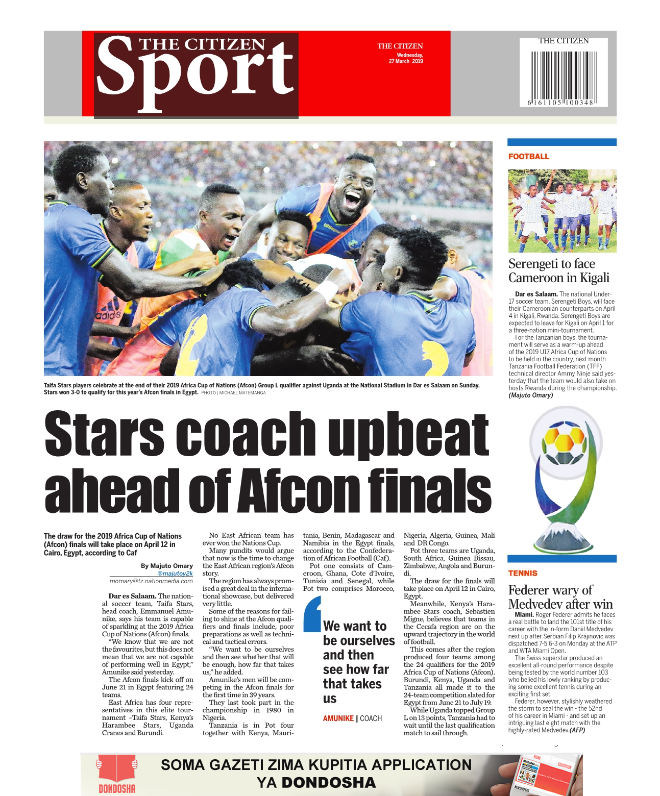 Tanzanian Today's Newspapers MAGAZETI YA TANZANIA LEO JUMATANO 27th ...