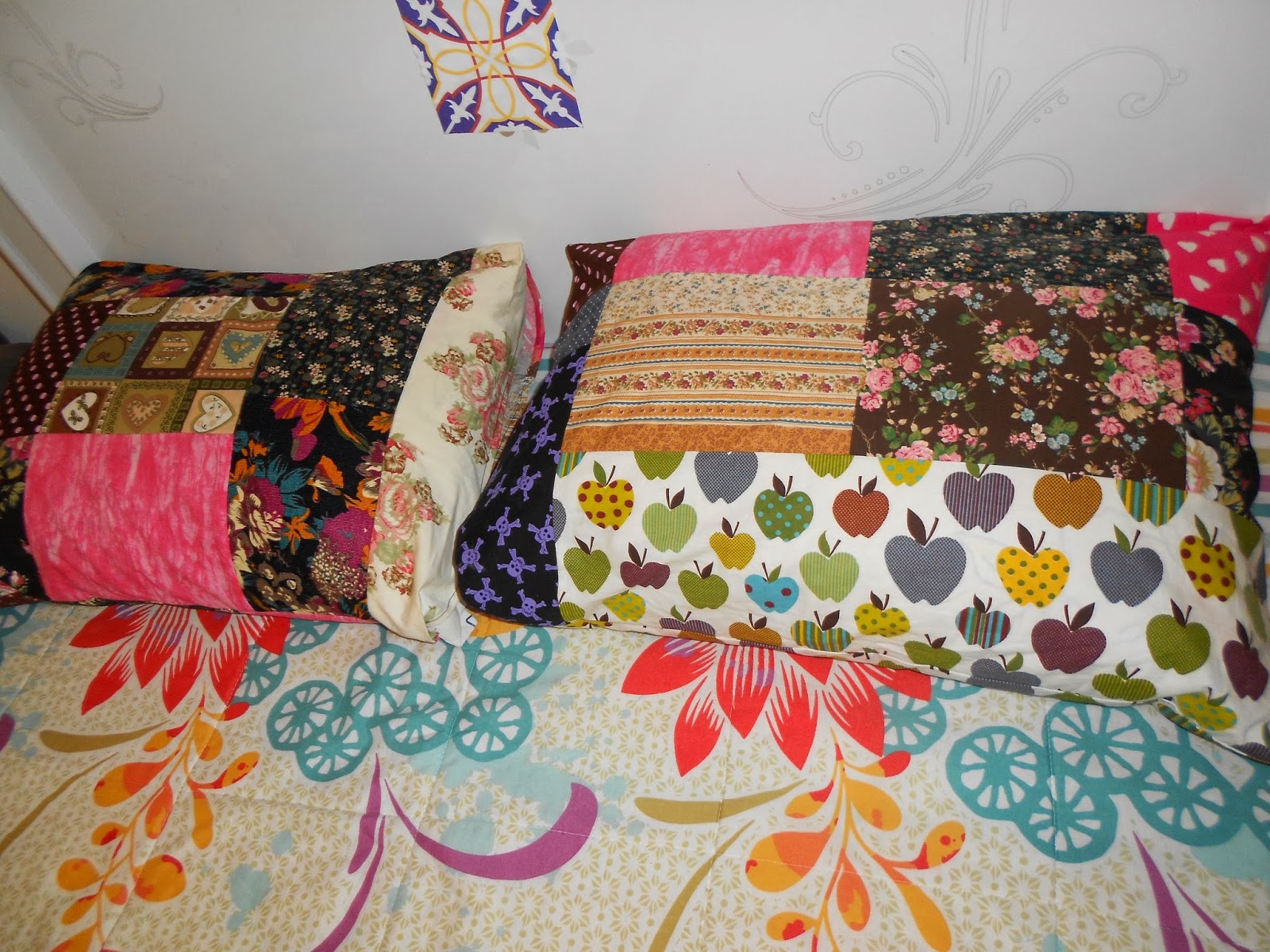 Venha para a minha sala ! : Fronhas em patchwork : eu que fiz