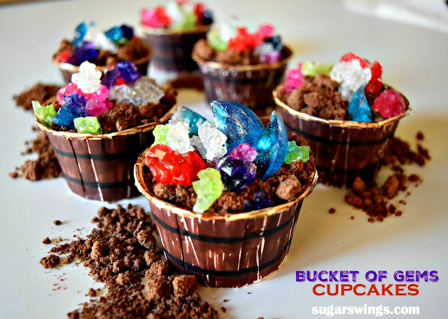 Sugar Swings! Serve Some: Bucket of Gems Brownie Cupcakes
