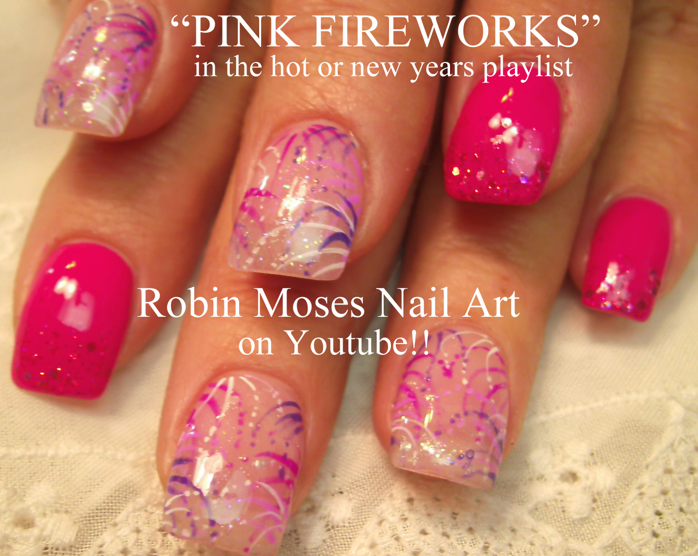 Nail Art by Robin Moses: Romantic Firework Nail Art Design Tutorial up ...