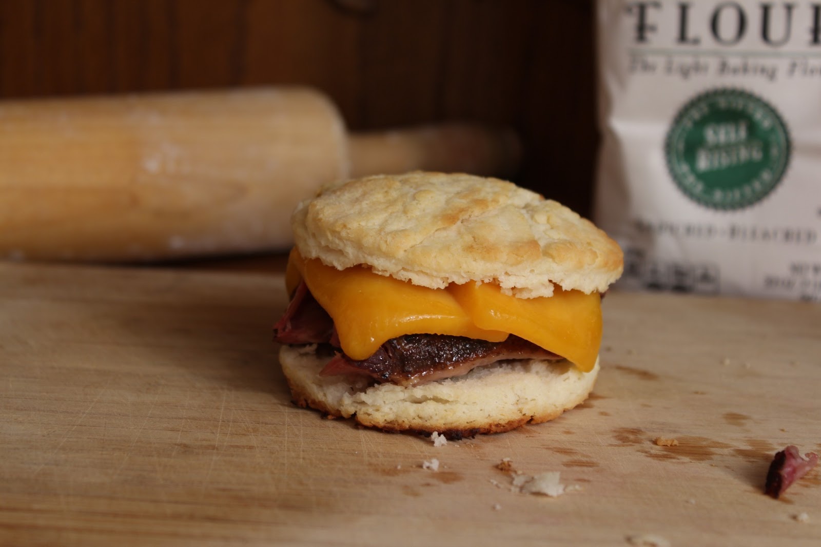 Sarah Says Austin: Cheddar Pork Rib Biscuit Sandwich