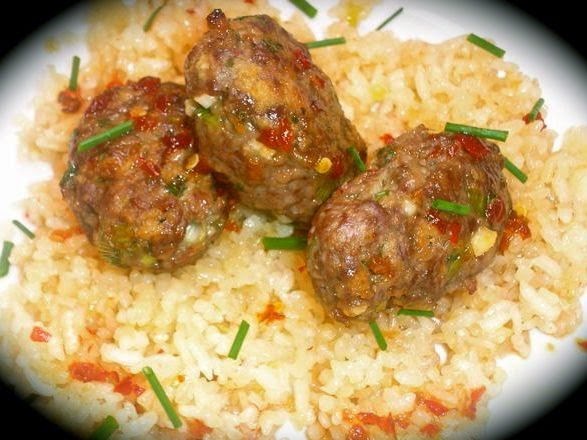 The Briny Lemon: Japanese Miso Meatballs with Sweet Rice
