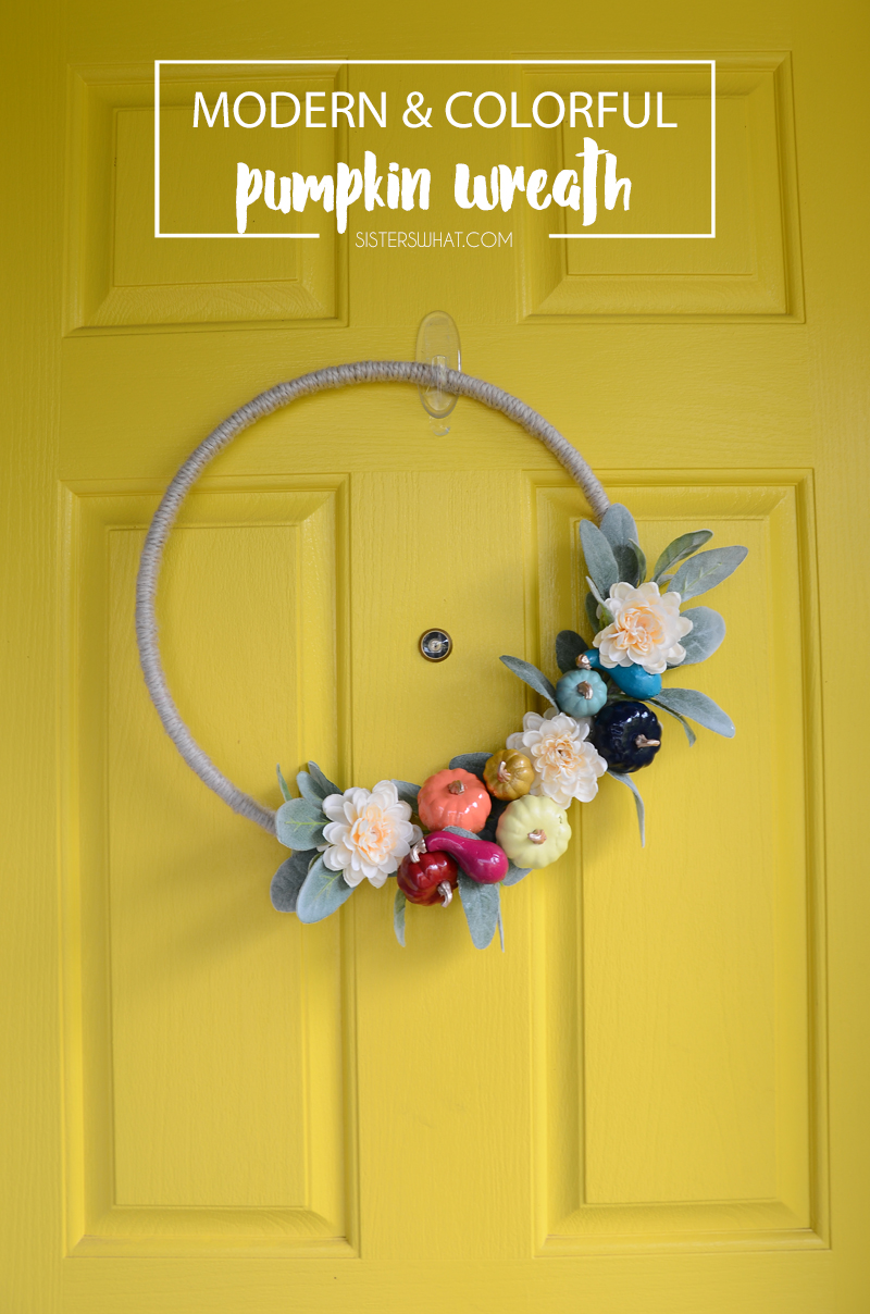 Modern Fall Pumpkin Wreath - Sisters, What!