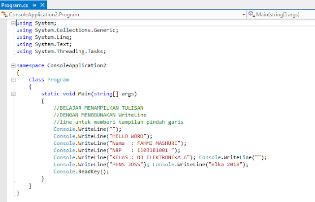 JOGIL CODE DEV-FHM: MENGENAL BAHASA C#