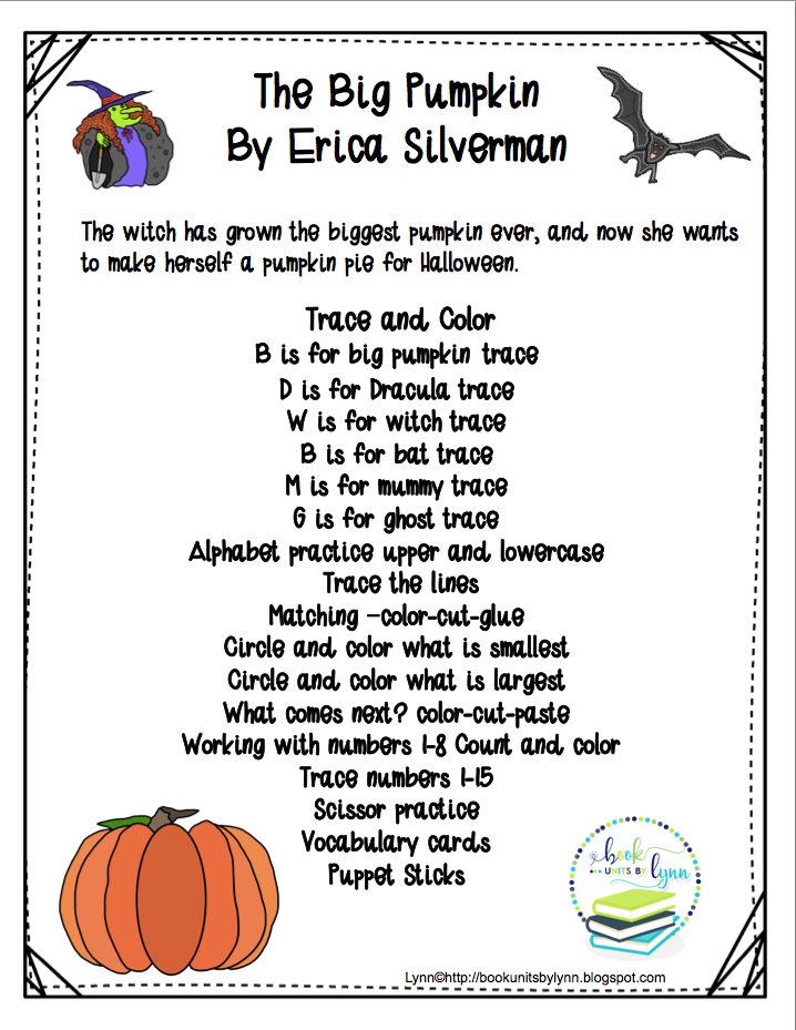 BIG PUMPKIN BY ERICA SILVERMAN ~ Book Units by Lynn