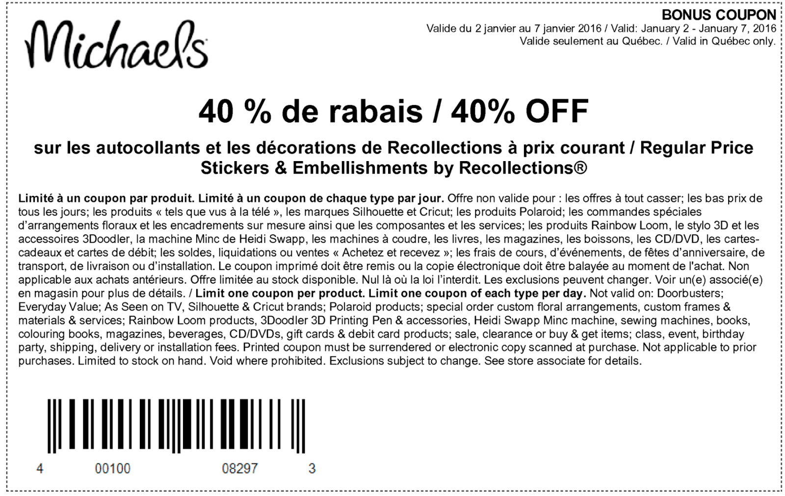 Coupons rabais Michael's en 2016 | Coupons au Québec