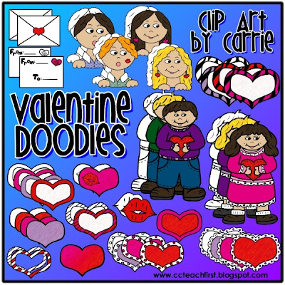 Clip Art by Carrie Teaching First: Valentine Doodles Clip Art with ...