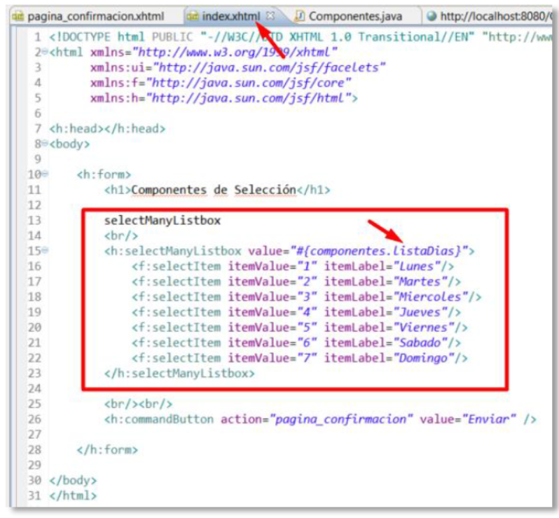 CoDejaVu: Como usar el h:SelectManyListBox en JSF