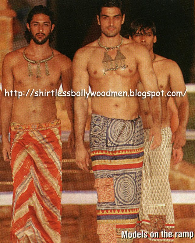 Shirtless Bollywood Men: Indian Model Rajeev Singh in shorts on the catwalk