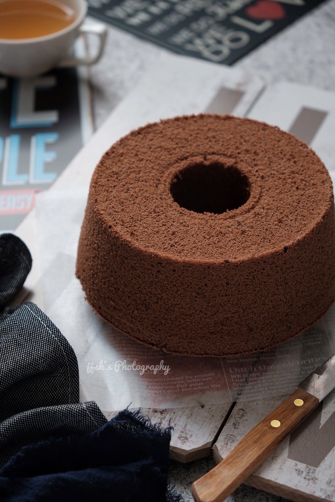 爱厨房的幸福之味: 可可戚风蛋糕 Cocoa Chiffon Cake 部落格四周年快乐