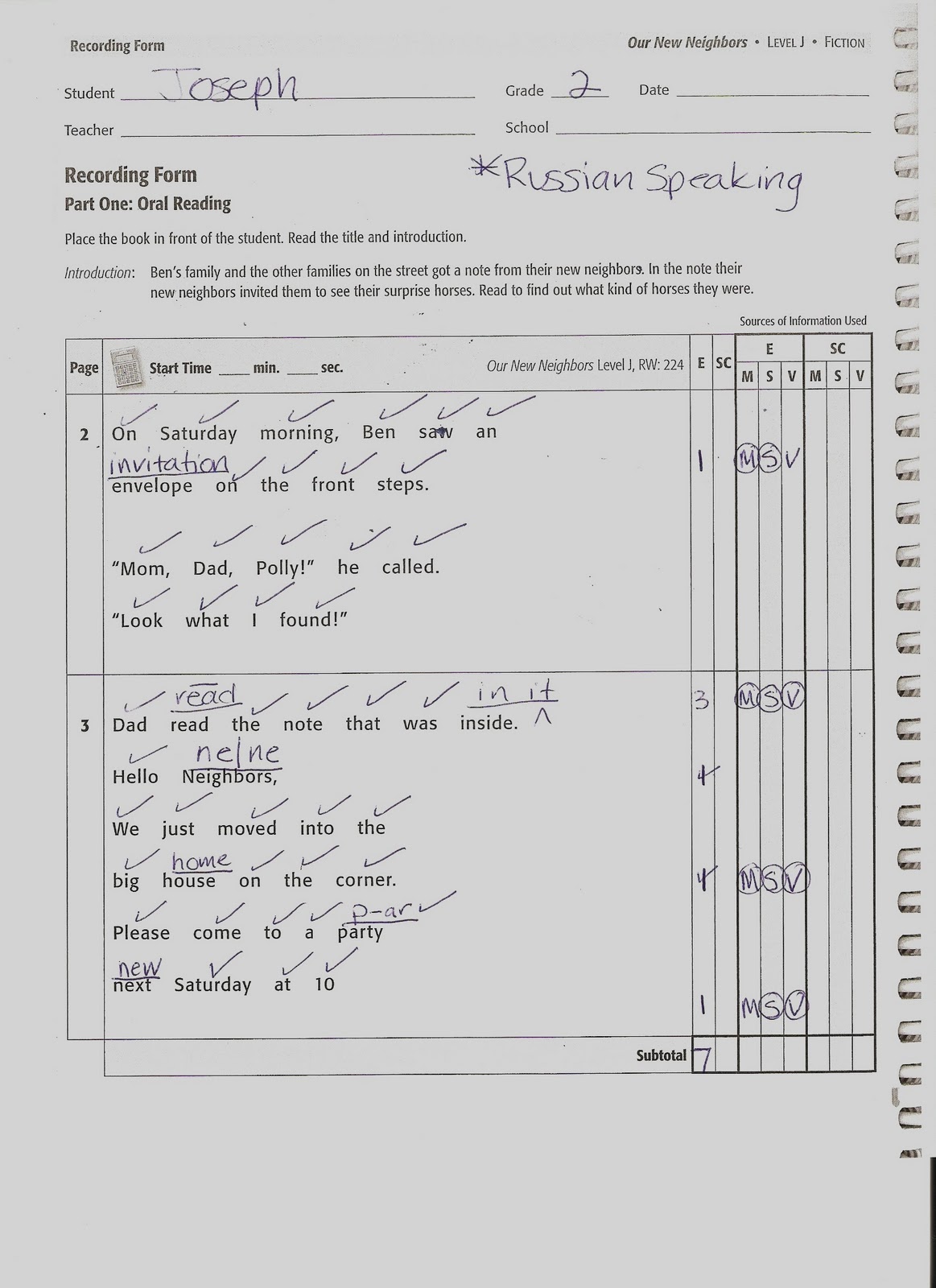 Love for Literacy: Running Records