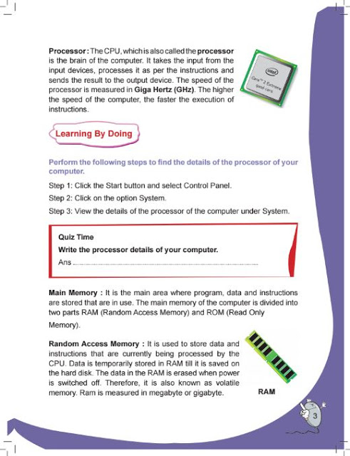 PIS VADODARA STD 5: Computer - Ch-1 Inside the CPU