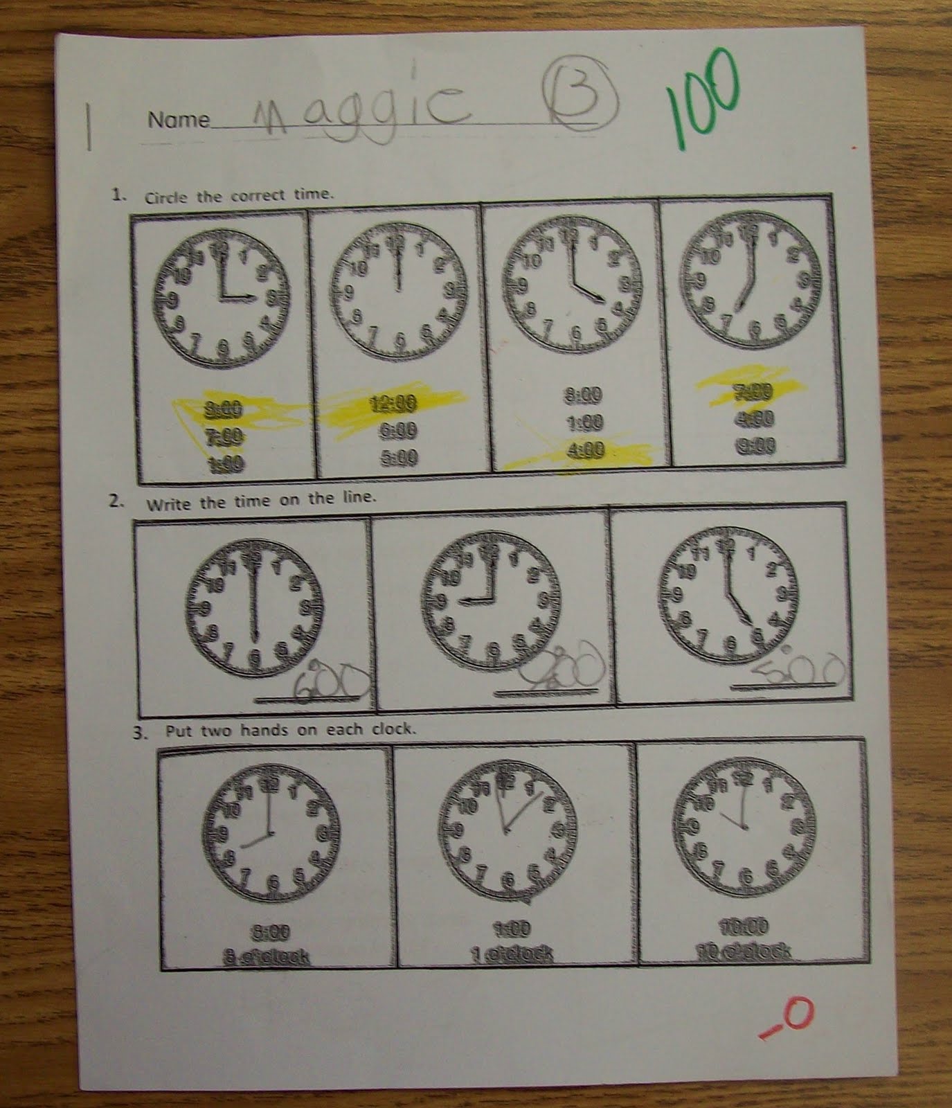 A Day at the Zoo: 1st grade work- Telling time and more