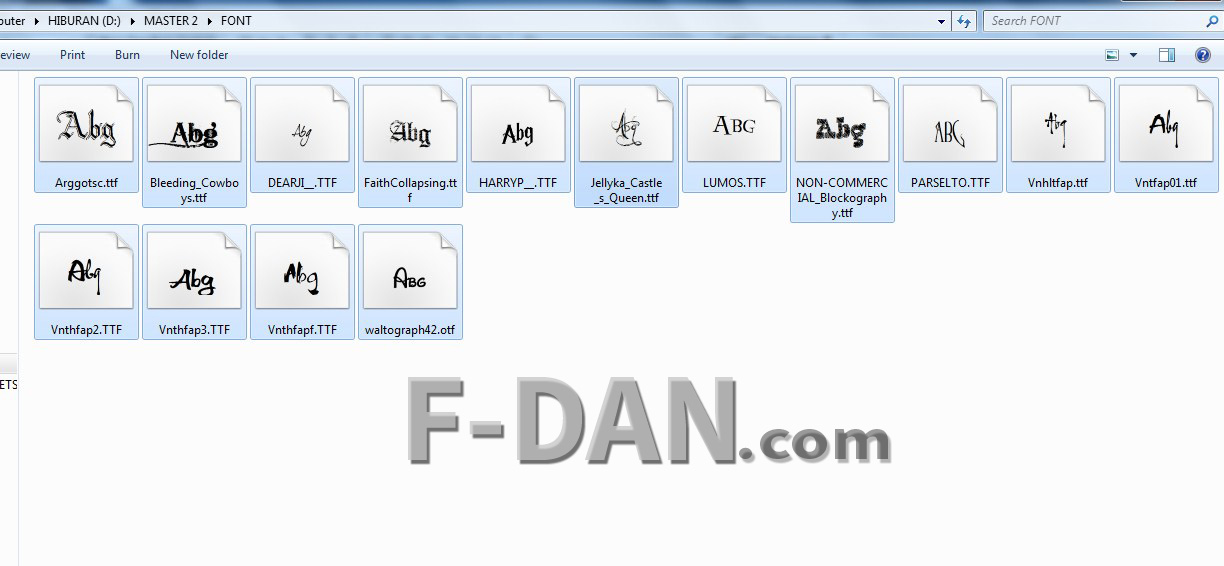 Cara Instal Fonts Di Windows ~ F-DAN.com